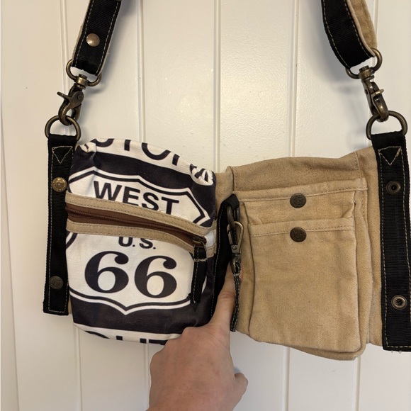Route 66 | Bags | Route 66 Belt Bag Black And Tan Minimalist Design ...